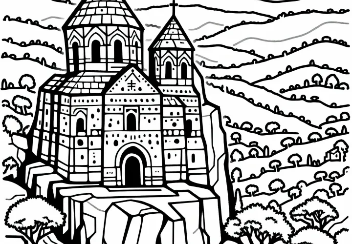 Afrika: Gambar untuk diwarnai dengan motif yang populer