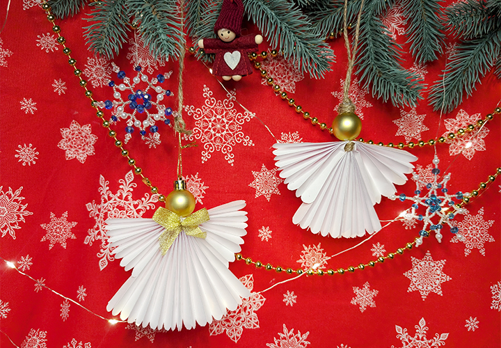 Fabriquer une décoration de sapin de Noël « ange » en papier de ses ...