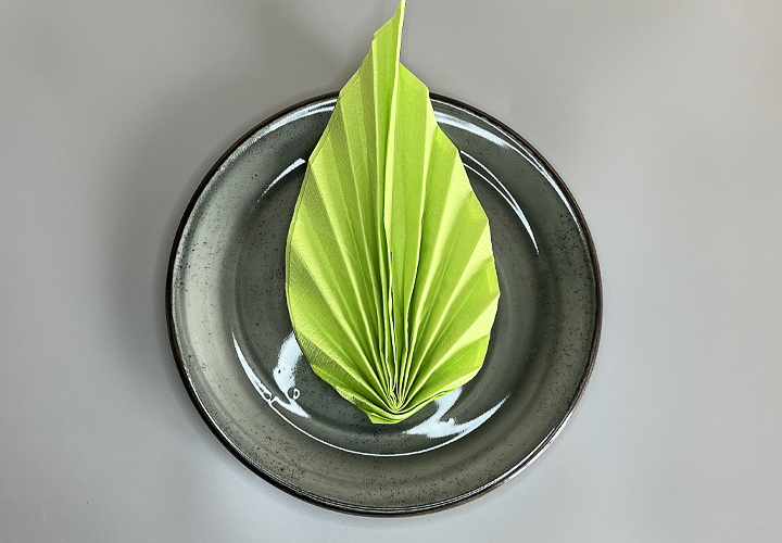 Folding napkins leaf - step by step instructions with video