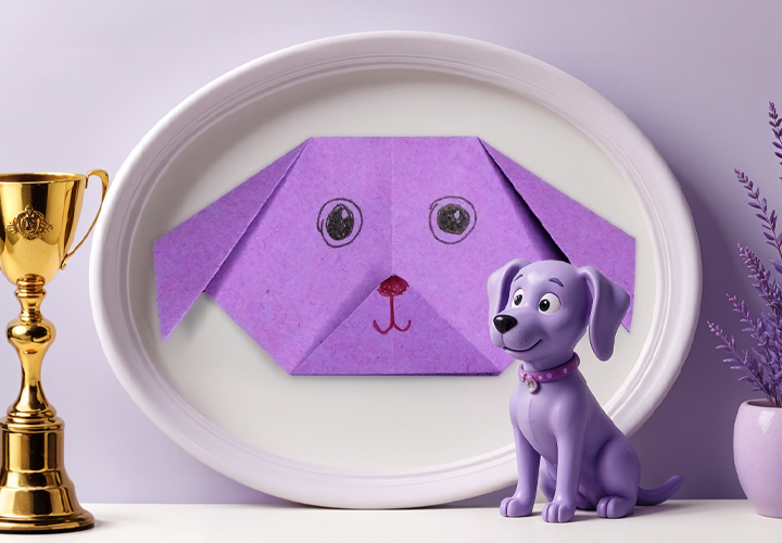 Origami cu câine - instrucțiuni simple pentru copii de la 3 ani