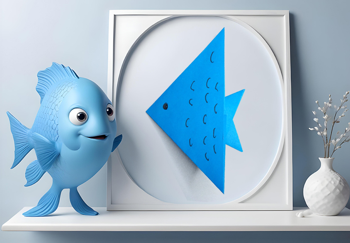 Fold origami fish - for children aged 3 and older