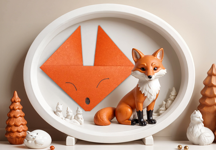 Falte einen Fuchs aus Papier - Origami für Kinder ab 3 Jahren