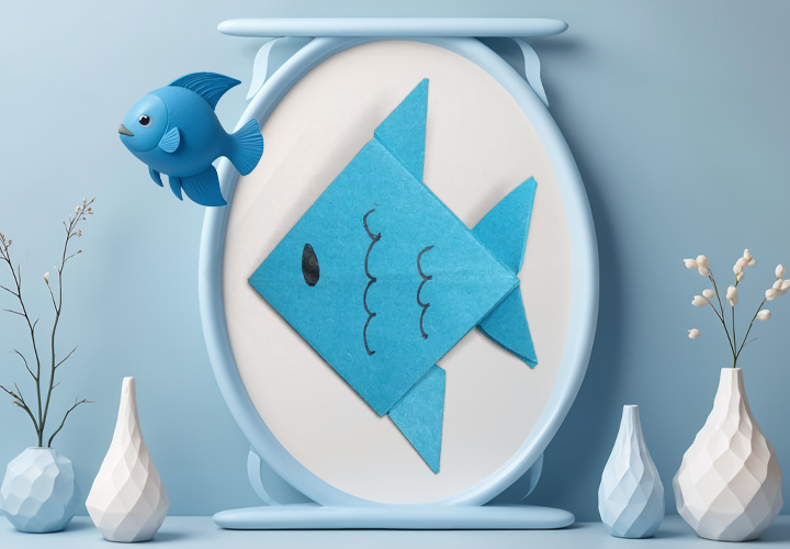 Fisch zum Falten - einfaches Origami für Kinder ab 6 Jahren
