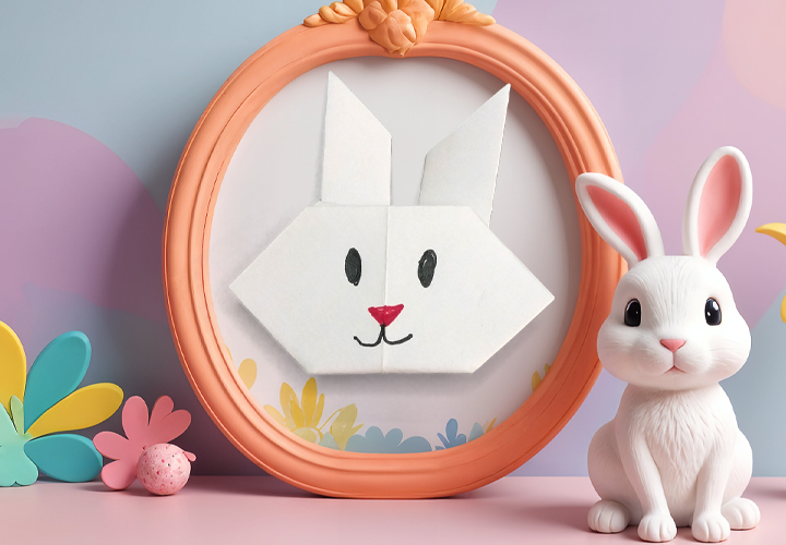 Dobrar o coelho - origami simples para crianças a partir dos 3 anos