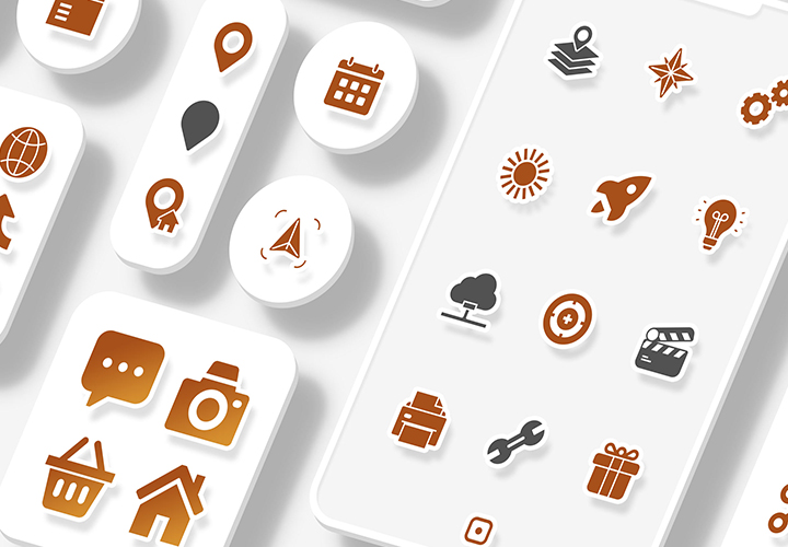 Location-Icons Standort-Angabe, Symbole Website-Interaktion