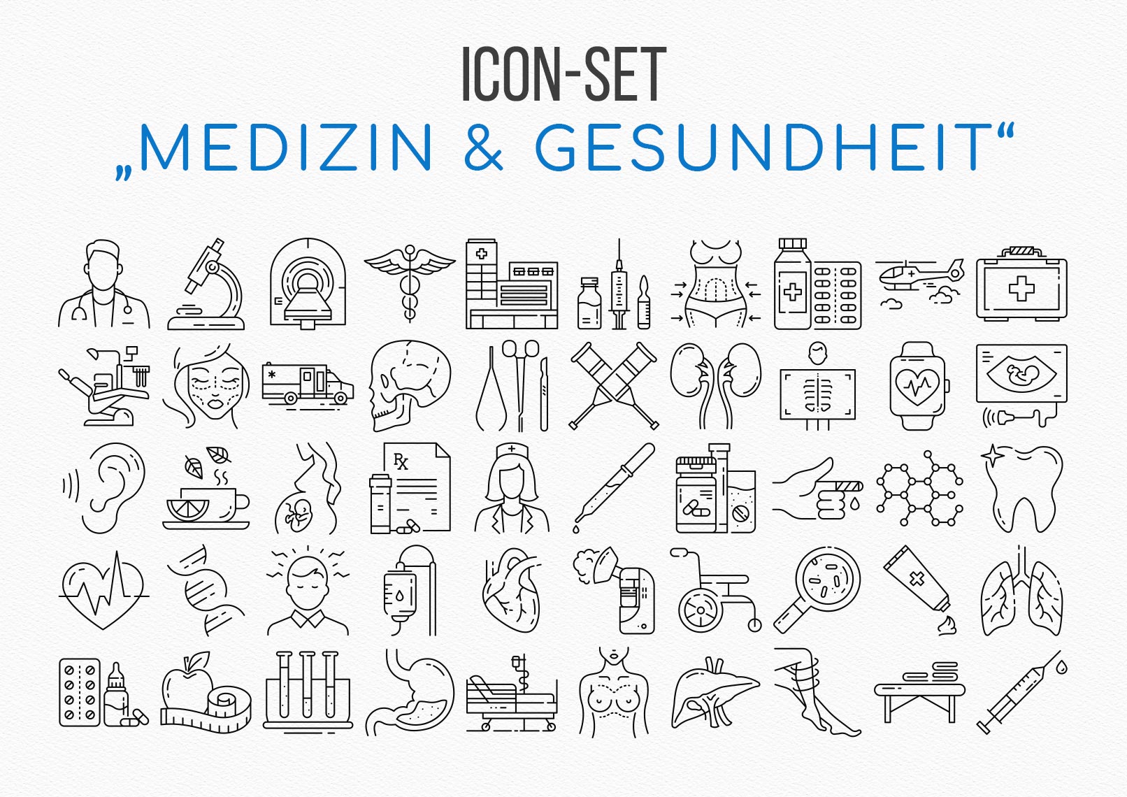 Medizinische Symbole: Icons Gesundheit, Krankheit, Arzt