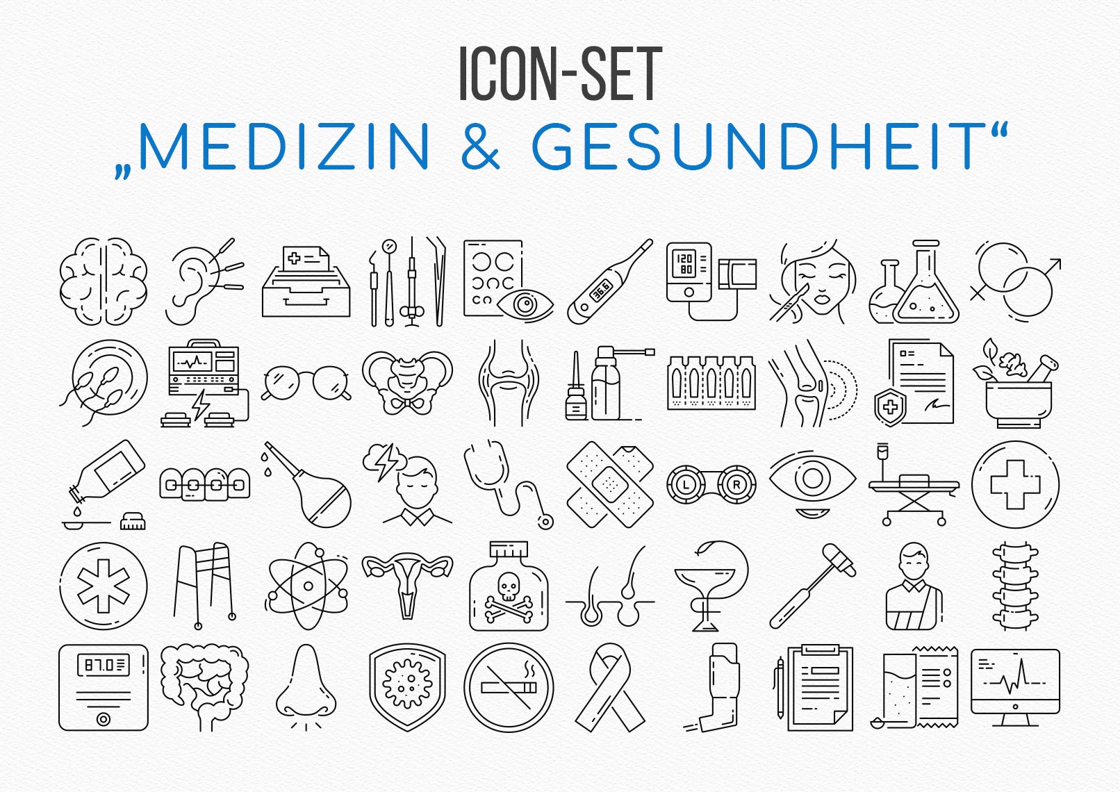Medizinische Symbole: Icons Gesundheit, Krankheit, Arzt