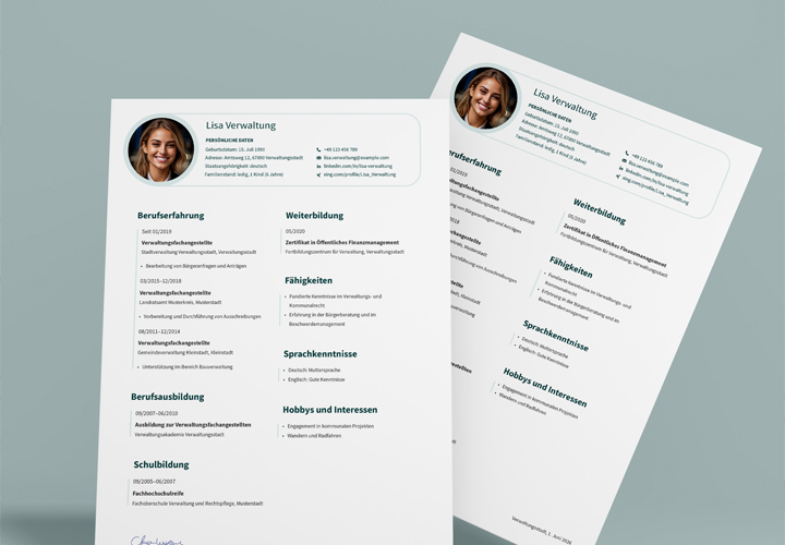 Автобиография за административен служител: едностранен шаблон за Word