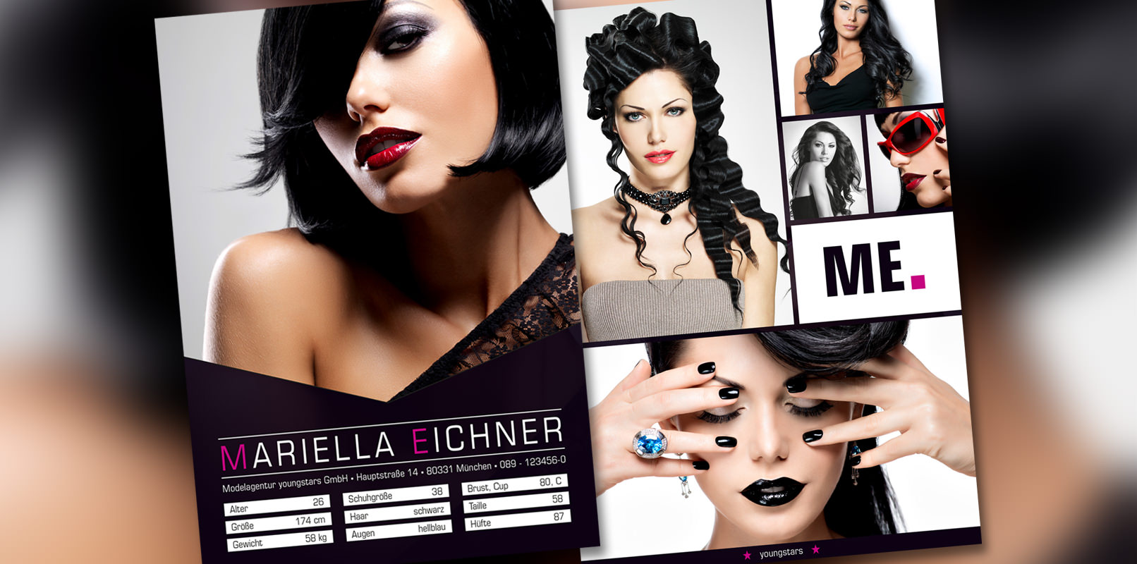 Model Sedcard erstellen: Vorlagen | Agentur, Fotograf