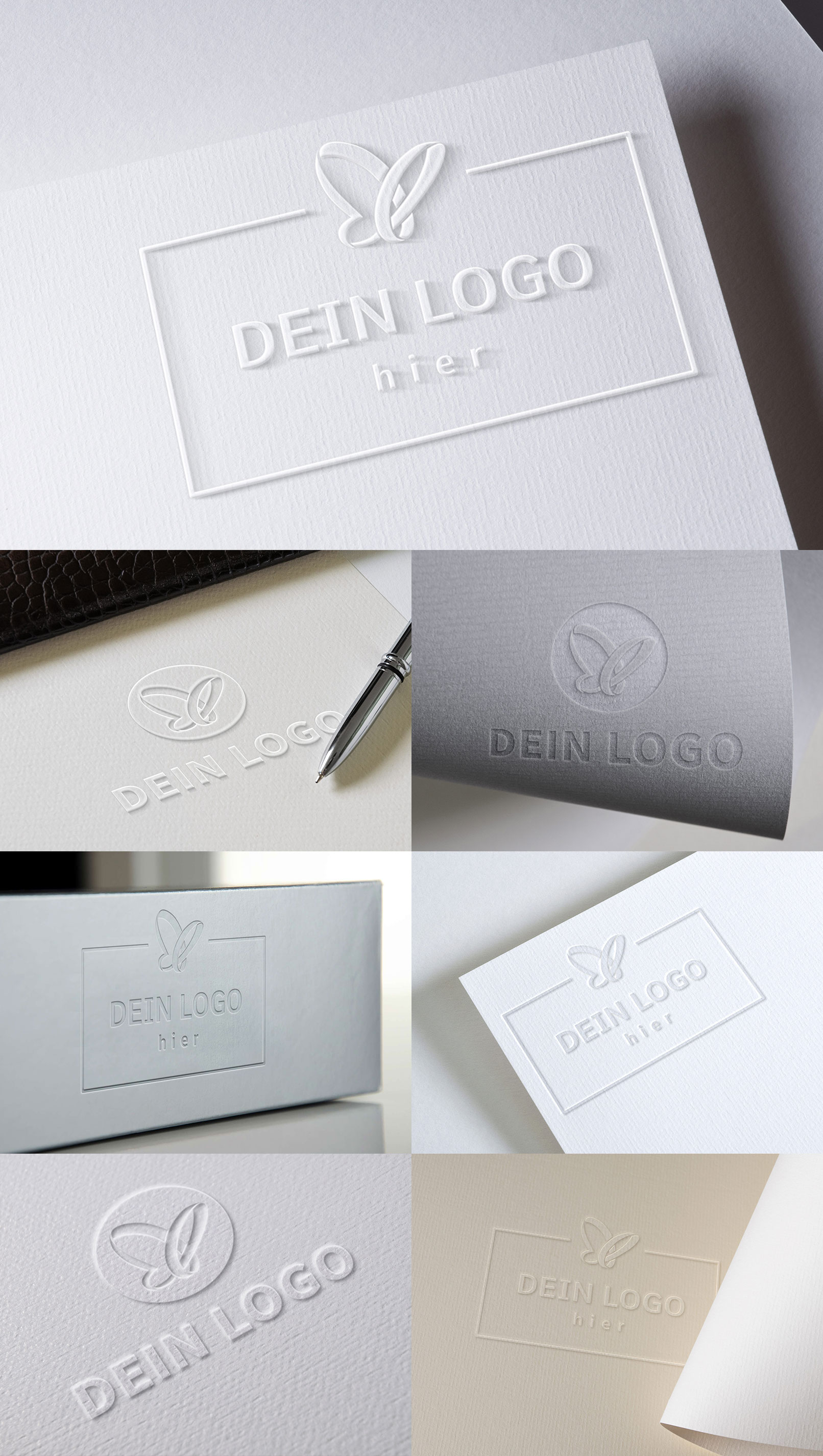 47 Logo-Mockups für 3D-, Glanz- und Relief-Effekte