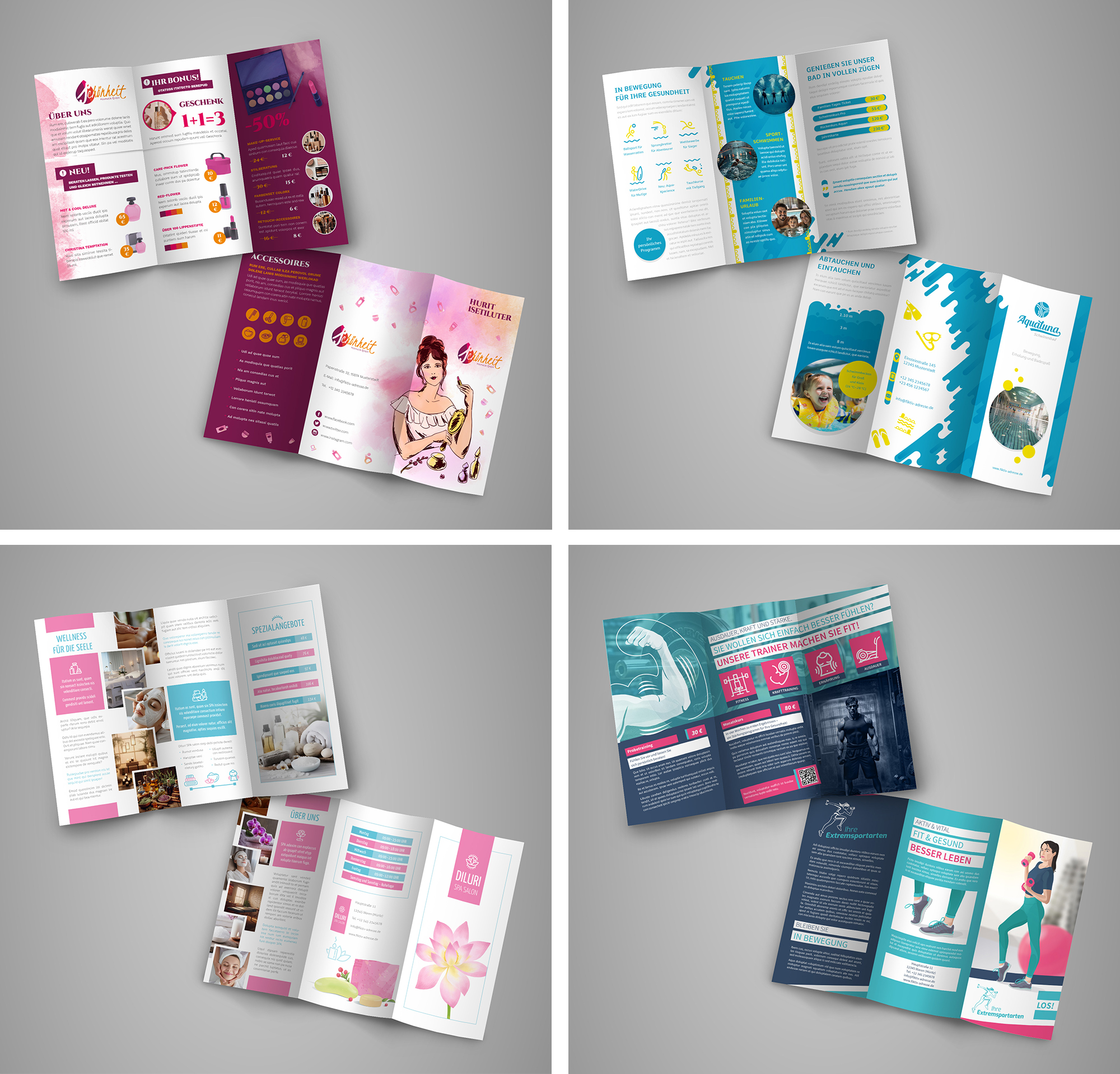 Flyer, Folder gestalten: fertige Design-Vorlagen herunterladen