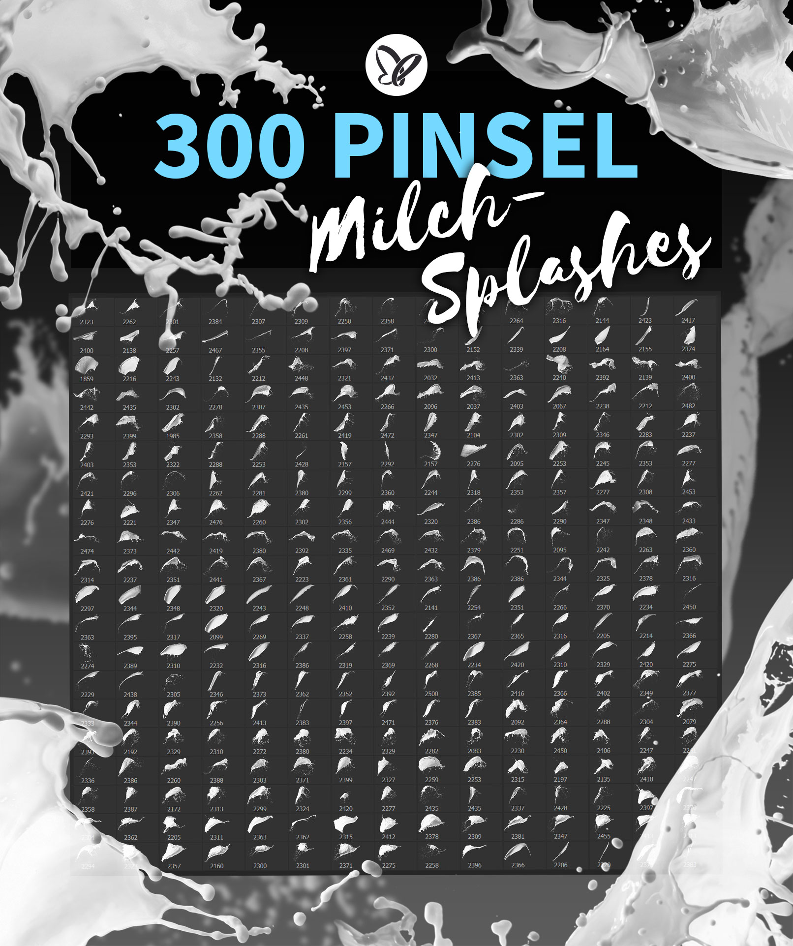 Splash-Brushes Photoshop, Elements & GIMP: Milch-Pinsel