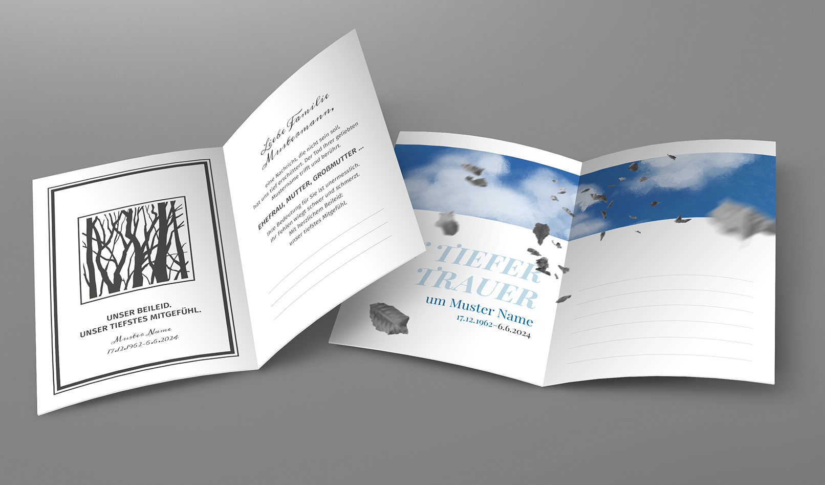 Stilvolle Vorlagen für Kondolenz- und Beileidskarten