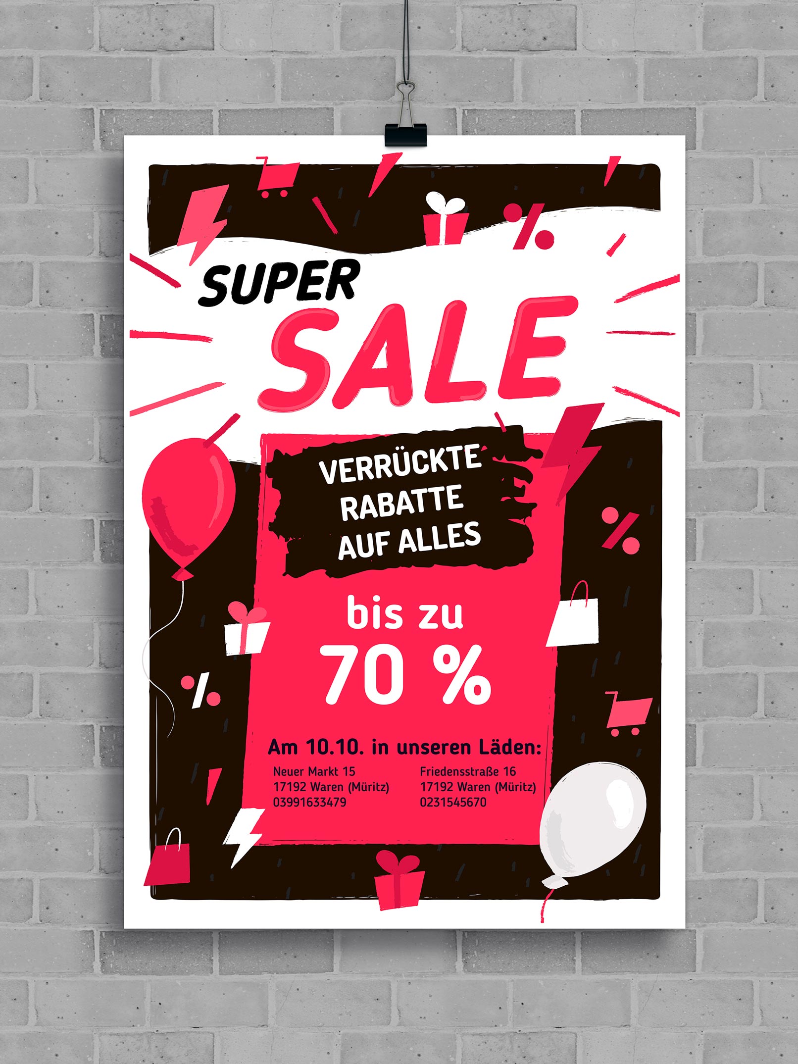 Werbeplakat-Vorlagen für Rabattaktionen und Sonderverkäufe