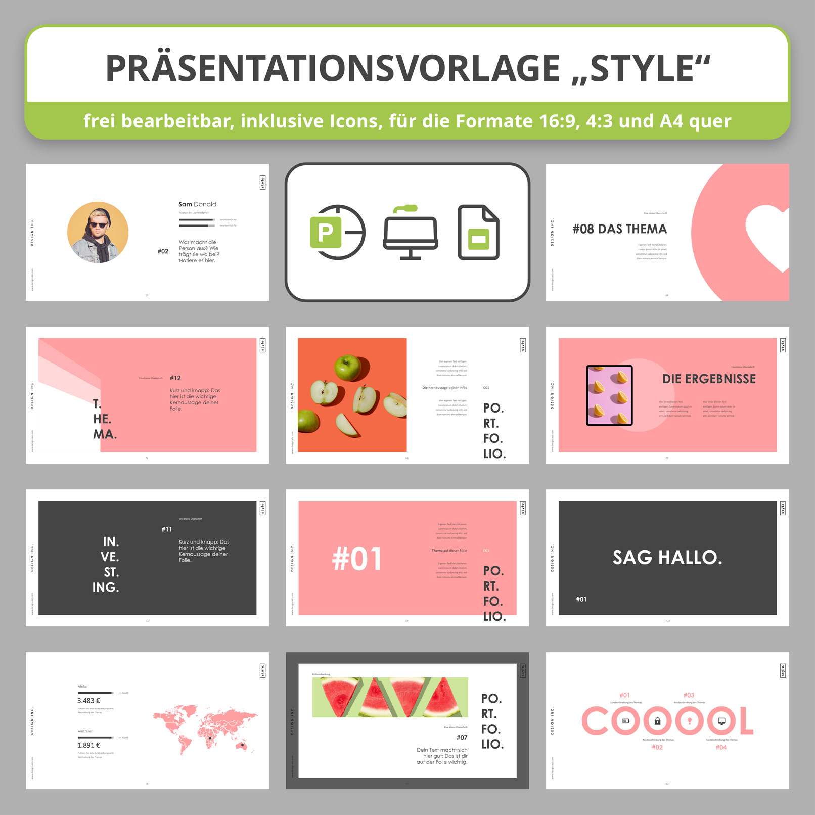 Wunderschöne PowerPoint-Vorlagen im „Style“-Design
