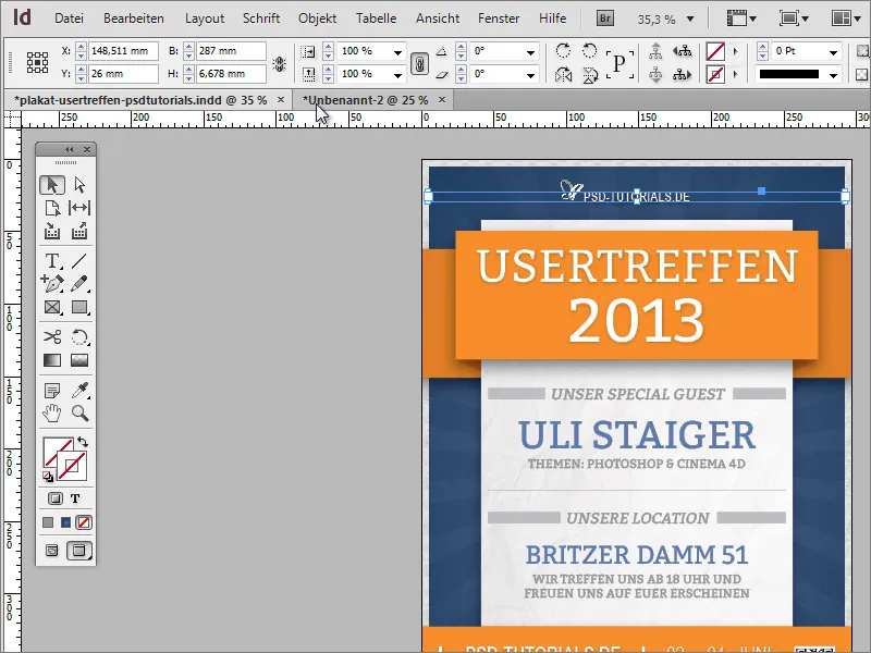 Poster design in Adobe InDesign - Part 1: Beam effect