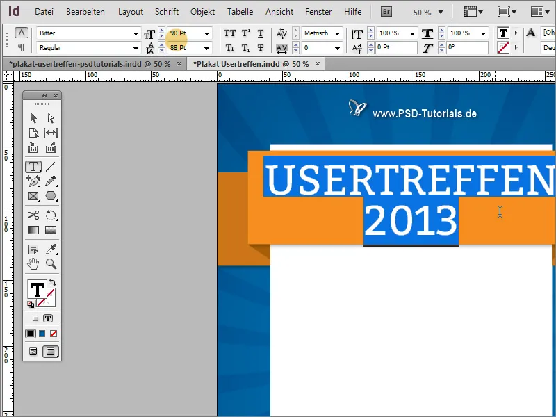 Poster design in Adobe InDesign - Part 2: Ribbon effect