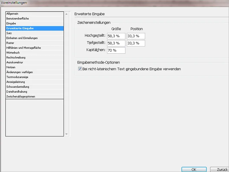 Configure default settings in Adobe InDesign