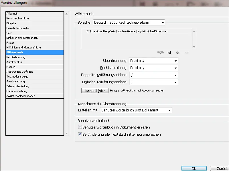 Configure default settings in Adobe InDesign