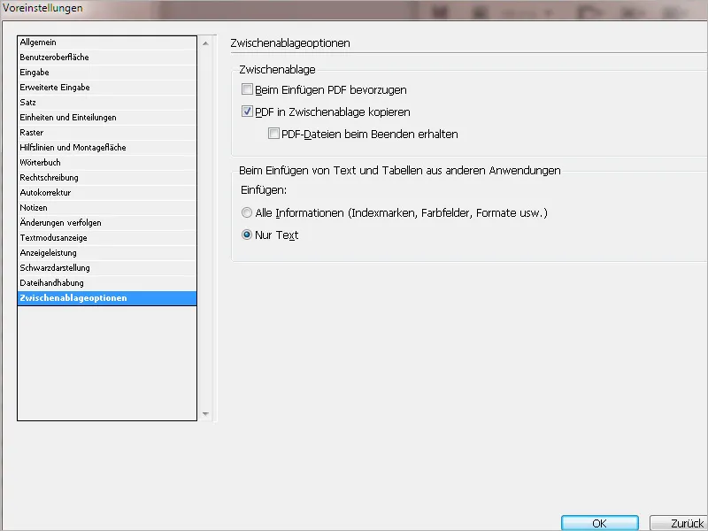 Voreinstellungen in Adobe InDesign konfigurieren