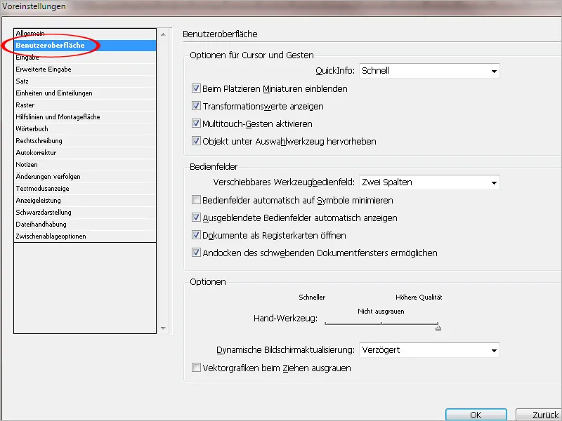 Configure default settings in Adobe InDesign