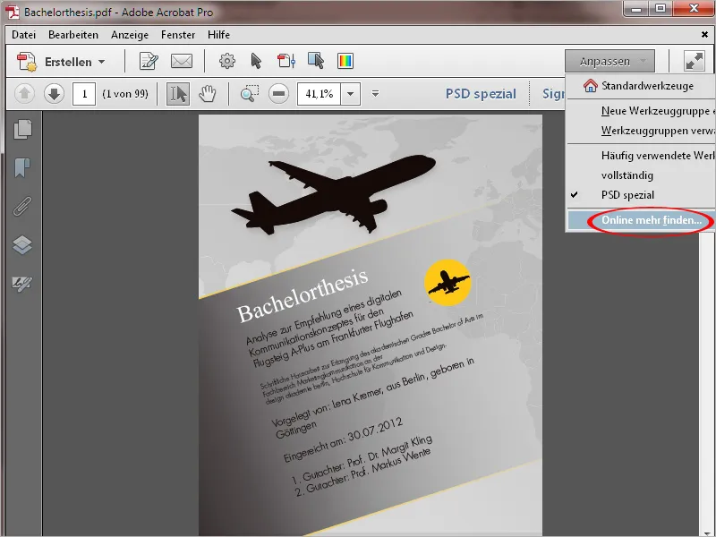 Customize workspace and quick tools