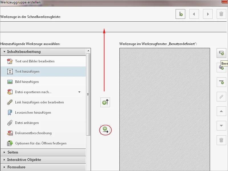 Customize workspace and quick tools