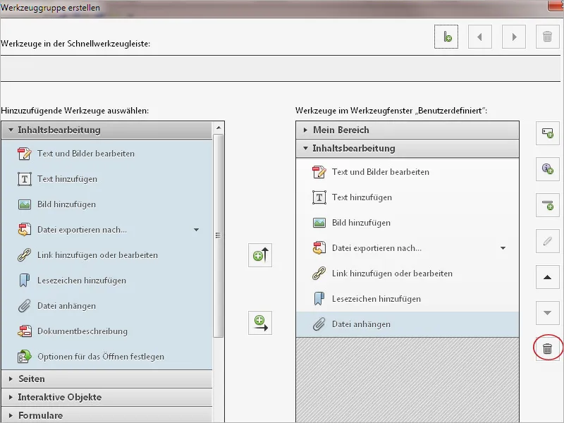 Customize workspace and quick tools
