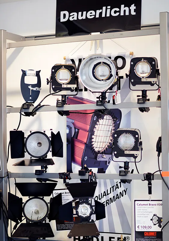 Light sources relevant for professional photography