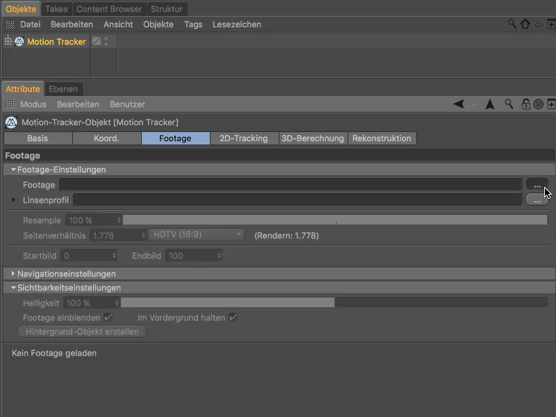 C4D Release 19 - Scene reconstruction with motion tracker