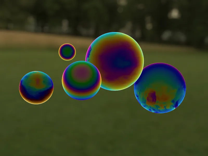 New in Release 18 - Soap bubbles with the thin film shader