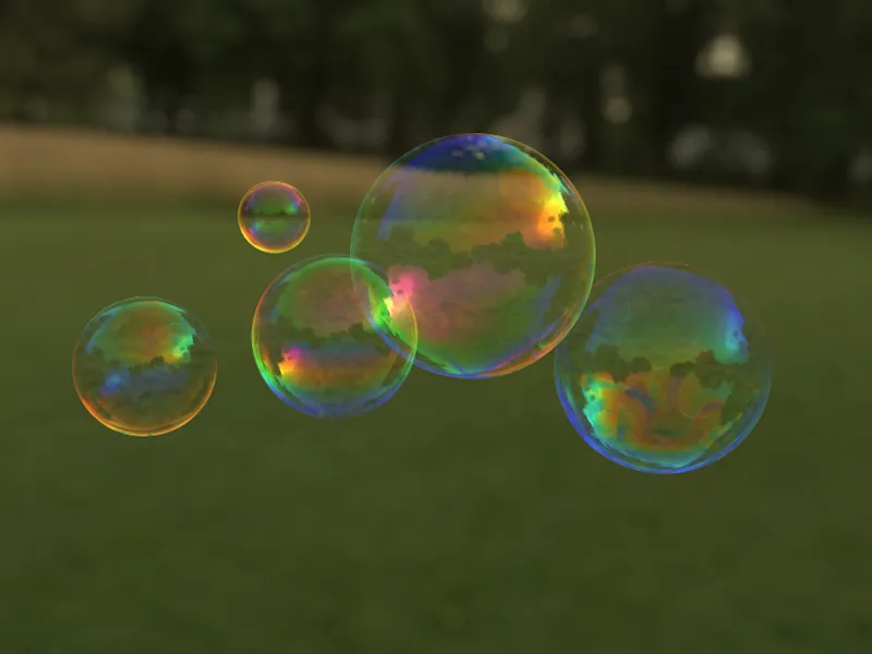 New in Release 18 - Soap bubbles with the thin film shader