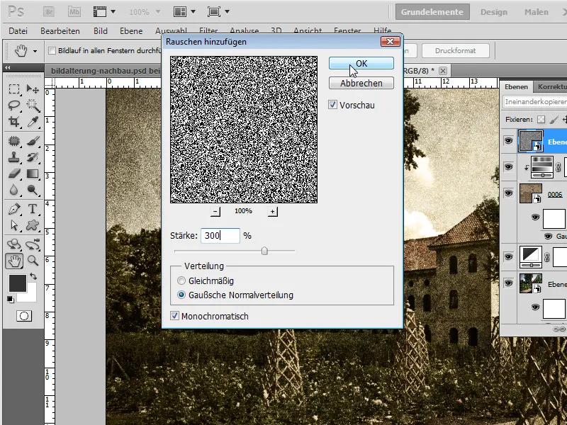 Image aging effects - Letting images with textures age in Photoshop