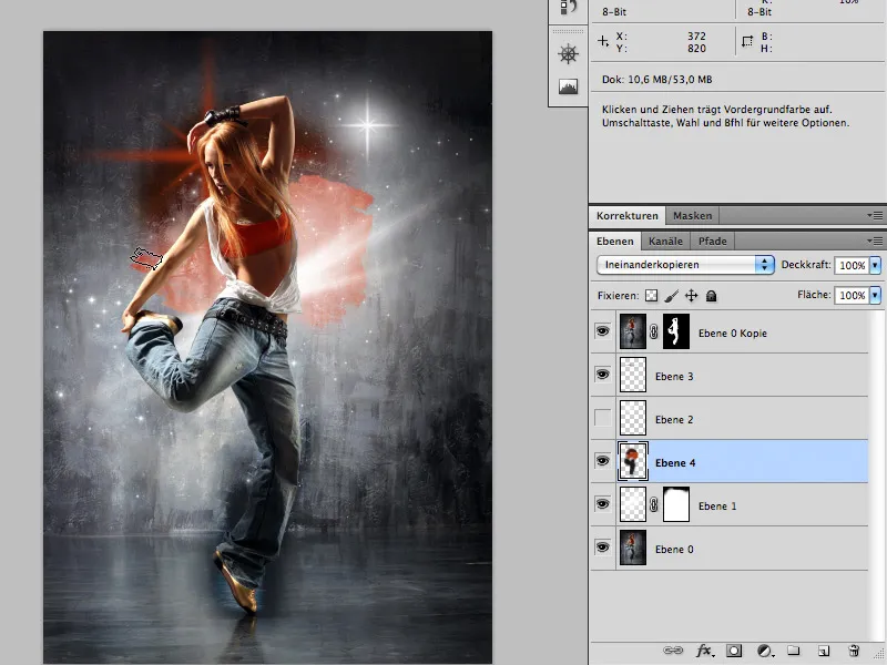 Creează efect de fundal colorat continuu în Photoshop