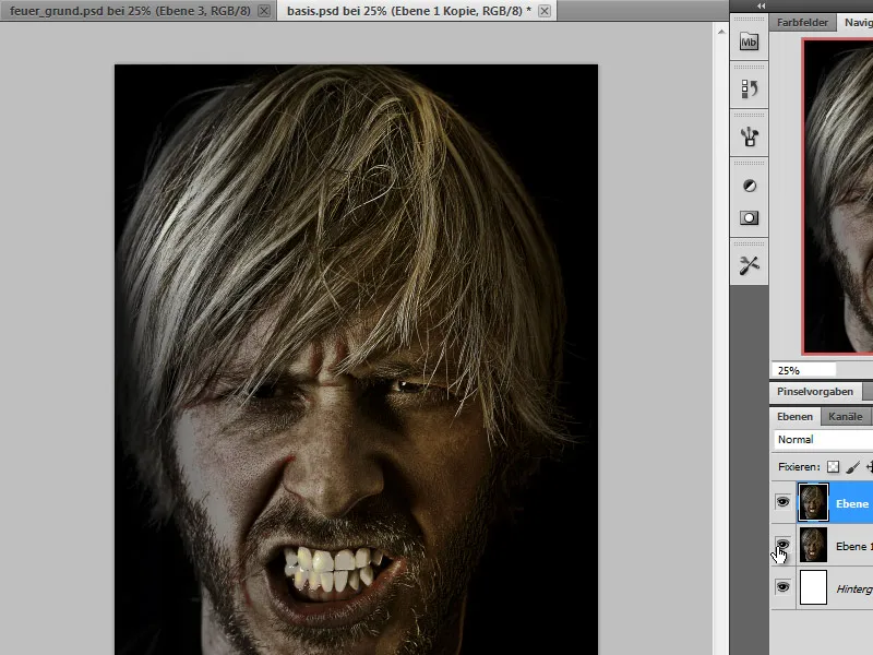 Créer un effet de feu sur un visage - partie 1 dans Photoshop