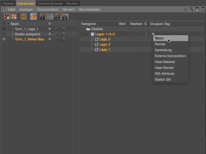 C4D Release 17 – Szenenvarianten mit Aufnahme-Manager