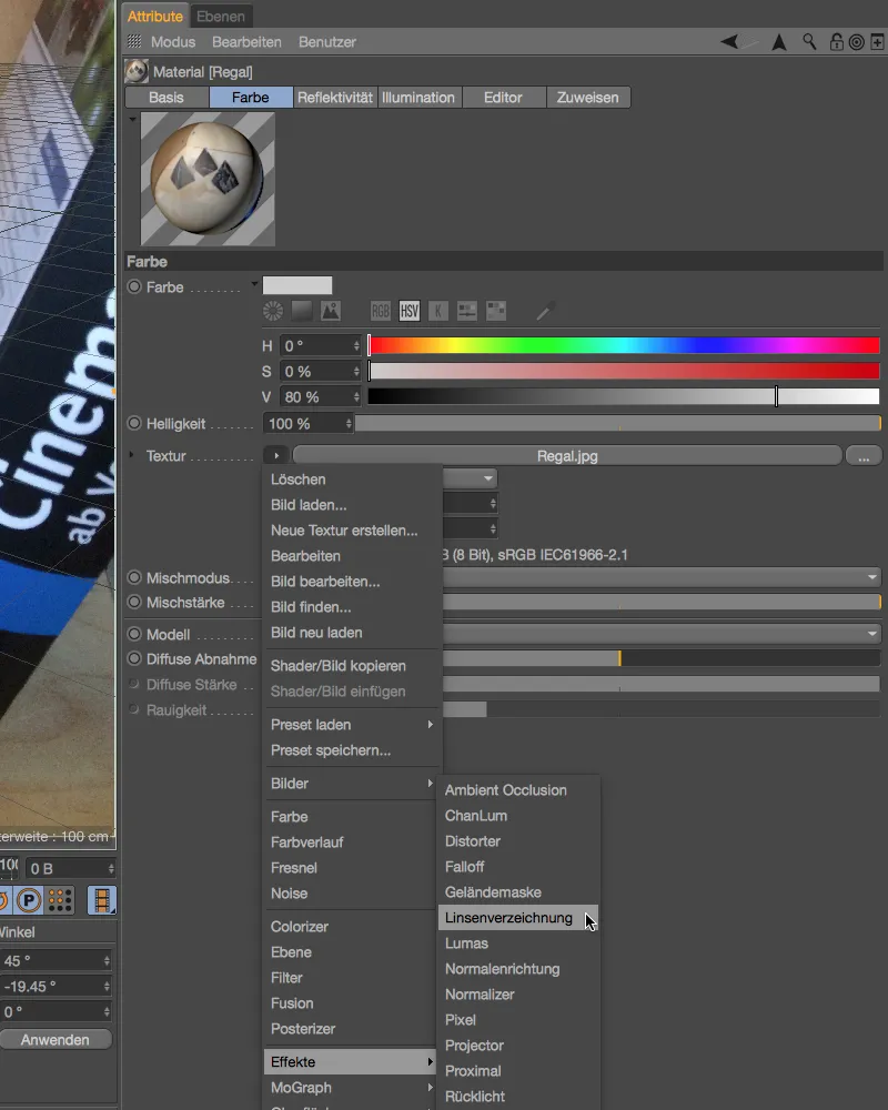 C4D Release 17 - Distortion & deformation, lens distortion