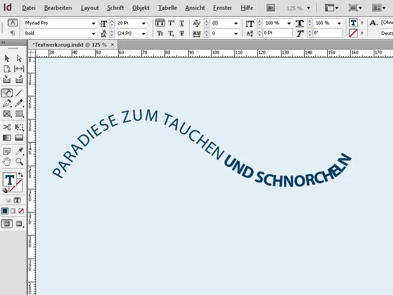 Das Text- und Text-auf-Pfad-Werkzeug in Adobe InDesign nutzen