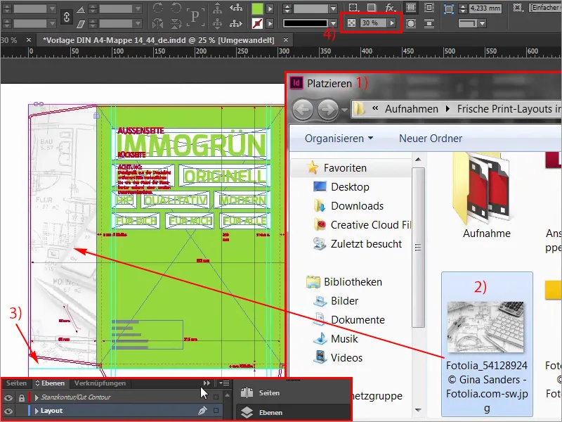 InDesign: Create presentation folder with relief varnish