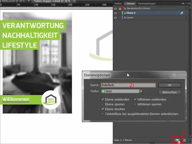 InDesign: Präsentationsmappe mit Relief-Lackierung