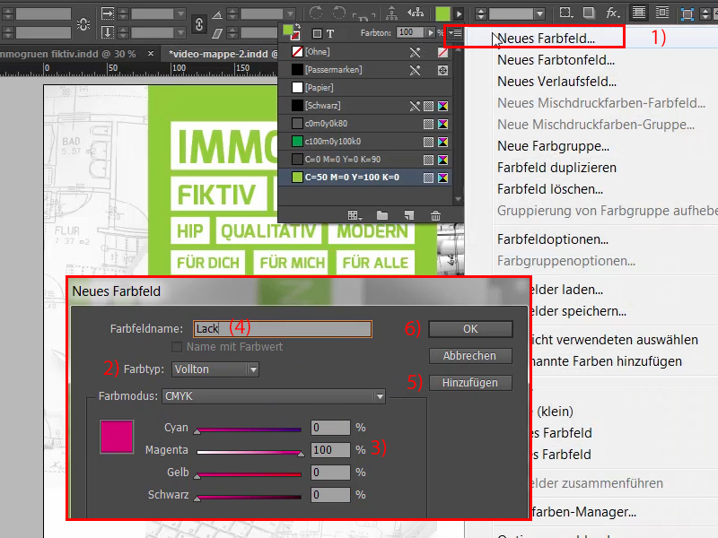 InDesign: Präsentationsmappe mit Relief-Lackierung