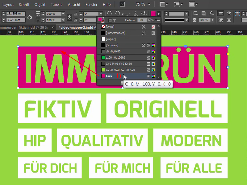 InDesign: Präsentationsmappe mit Relief-Lackierung