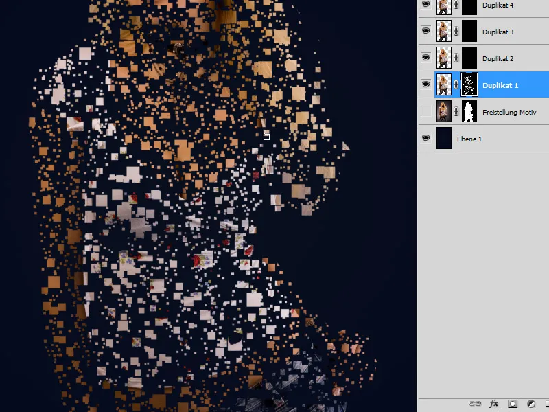 Crear un efecto de píxeles cuadrados en Photoshop - Retrato rompedor