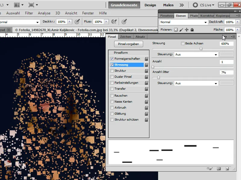 Crear un efecto de píxeles cuadrados en Photoshop - Retrato rompedor
