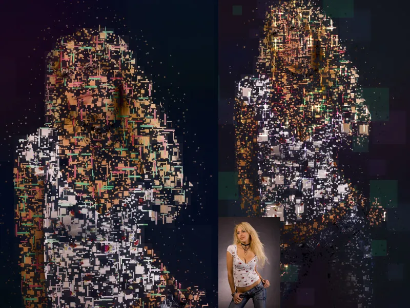 Crear un efecto de píxeles cuadrados en Photoshop - Retrato rompedor