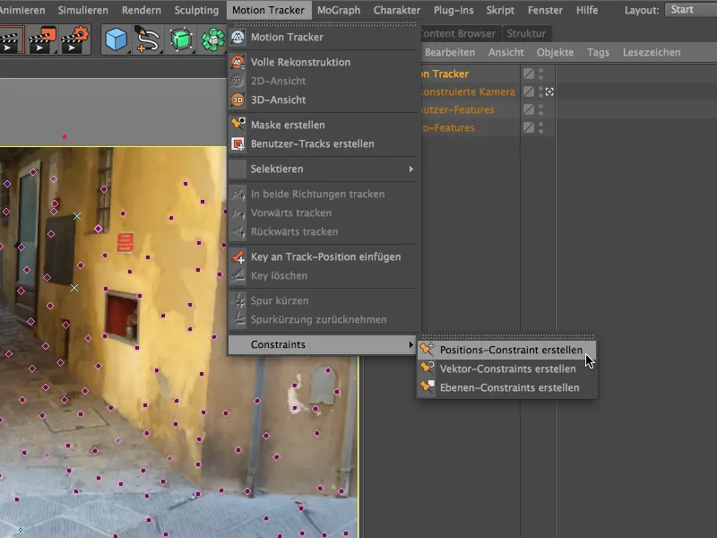 Nuevo en la versión 16 - Match-Moving con el Motion Tracker