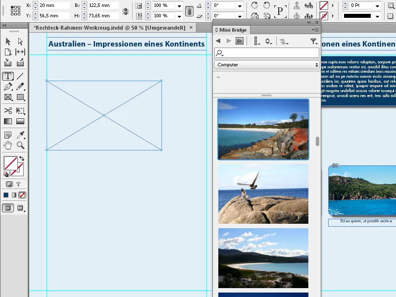 Gebruik de kaderhulpmiddelen in Adobe InDesign