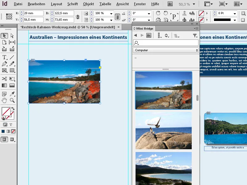 Die Platzhalter-Rahmen-Werkzeuge in Adobe InDesign nutzen