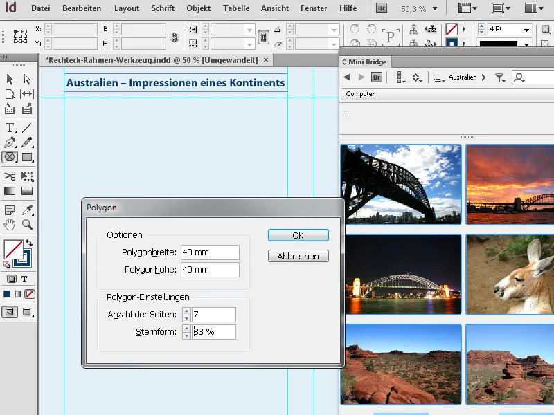 Use the placeholder frame tools in Adobe InDesign