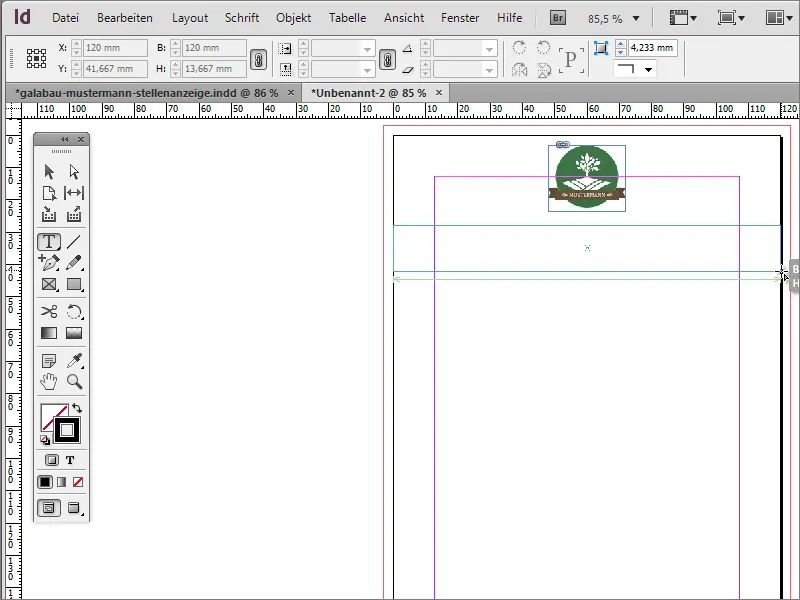 Designing a job advertisement in Adobe InDesign